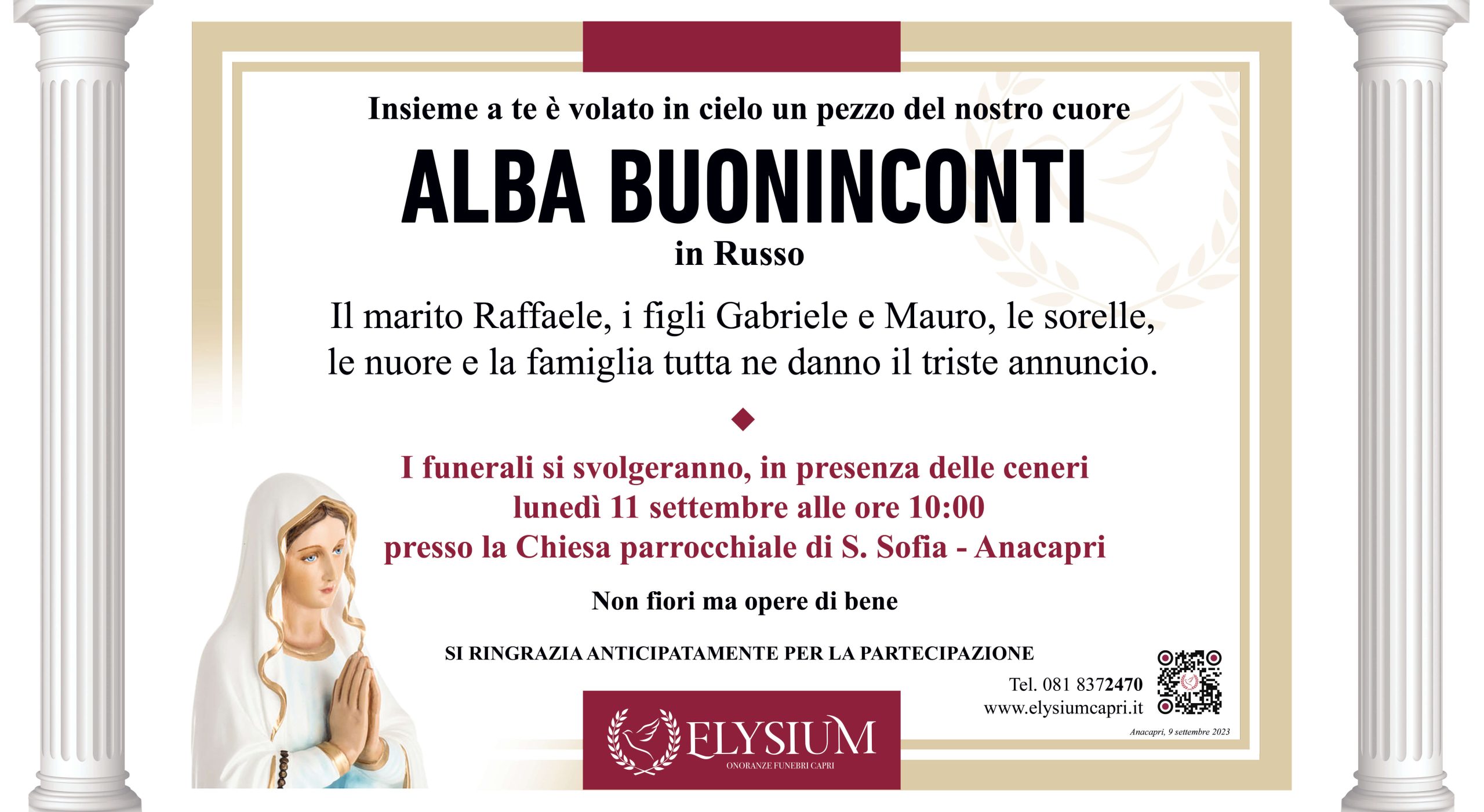 Annuncio di Alba Buoninconti | Elysium