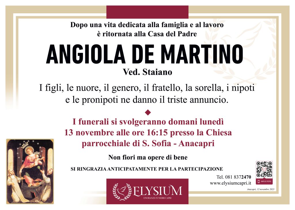 Annuncio di Angiola De Martino | Elysium